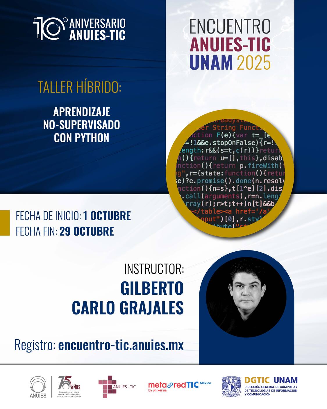 Aprendizaje No-Supervisado con Python - Encuentro ANUIES-TIC UNAM 2025 %